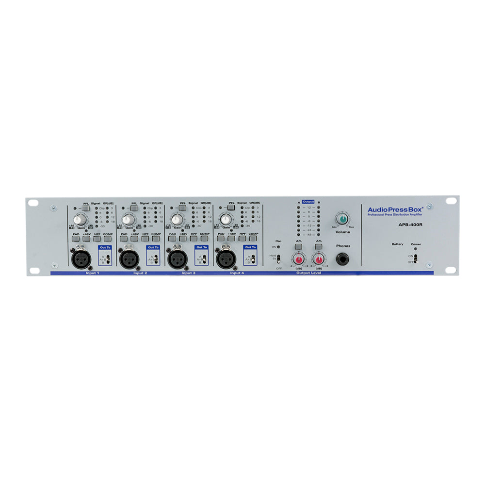 APB-400 R - 19" Rack, 4 Inputs, 4 buffered outputs | AudioPressBox