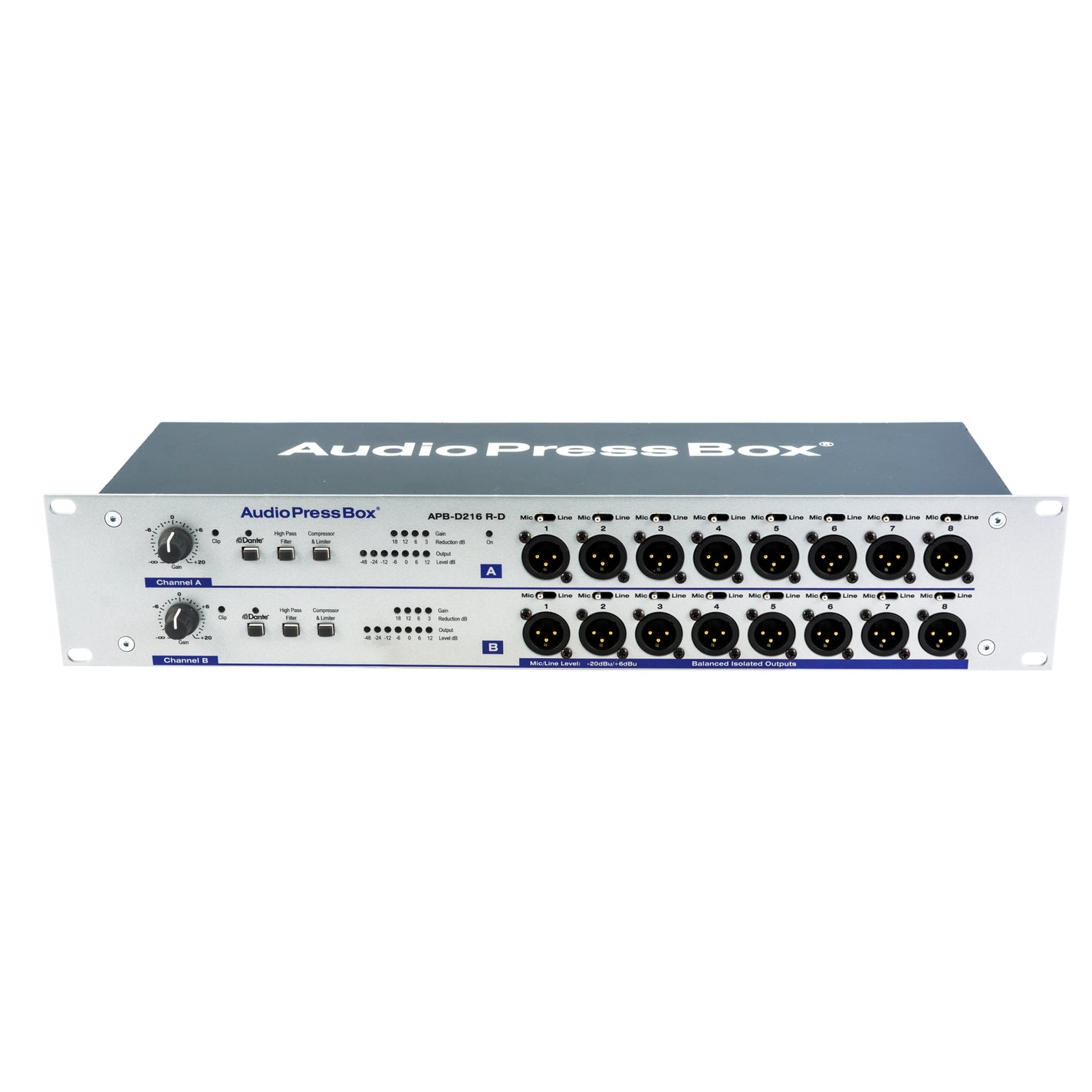 APB-D216 R-D - 2-channel Dante Interface, 2in/16Out | AudioPressBox